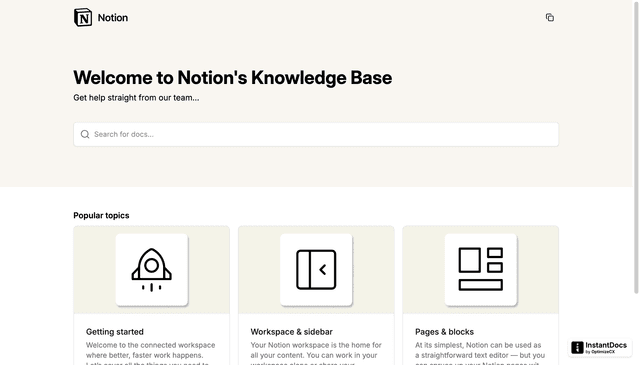 InstantDocs | AI knowledge base software